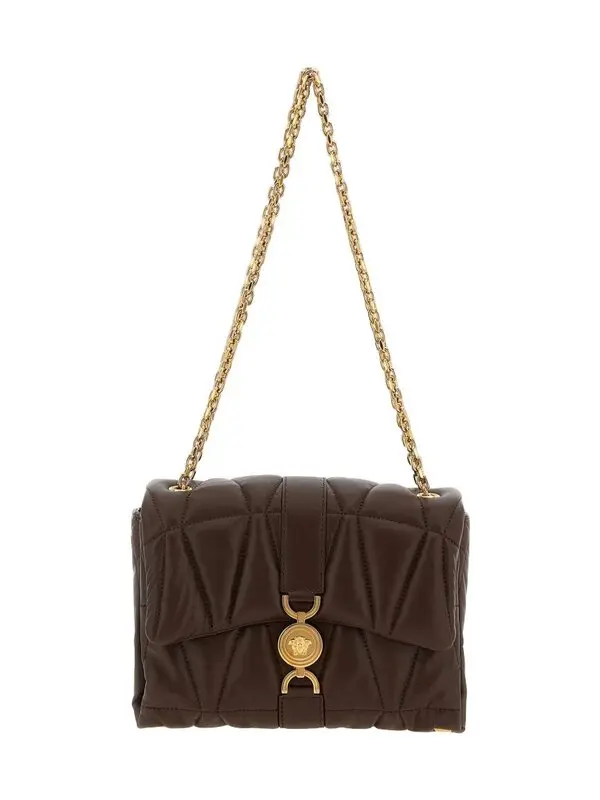 Versace Quilted Chain Bag - Brown