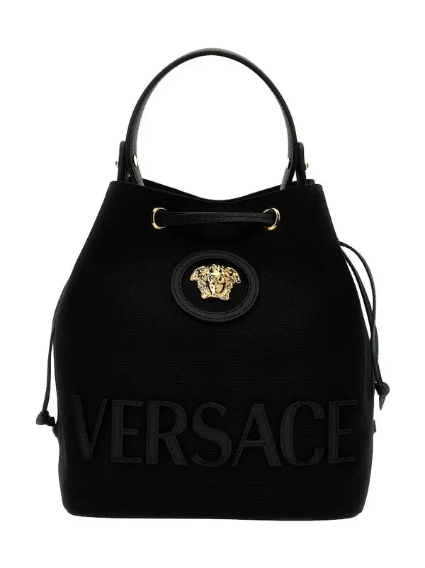 Versace Bucket Bag With Medusa Logo - Black