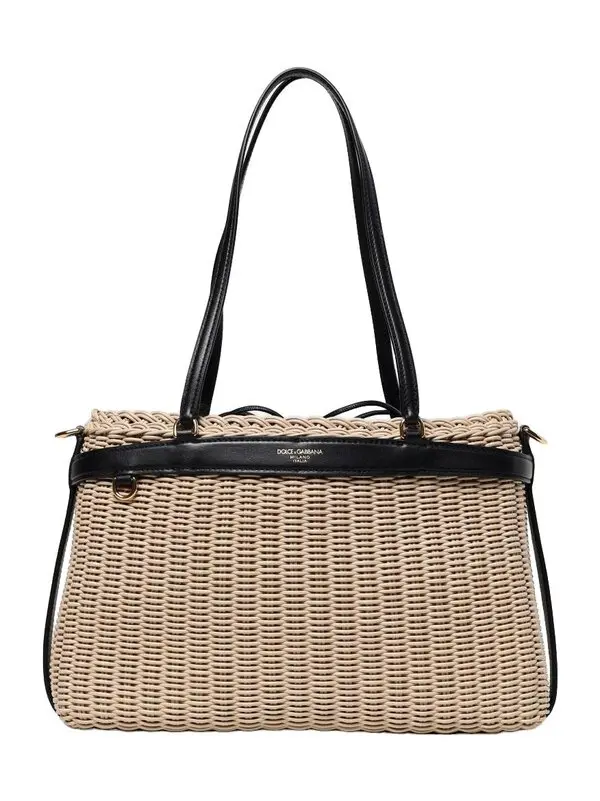 Dolce & Gabbana Woven Shoulder Bag - Beige