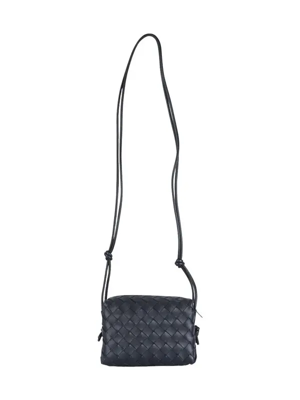 Bottega Veneta Loop Intrecciato Leather Bag - Black