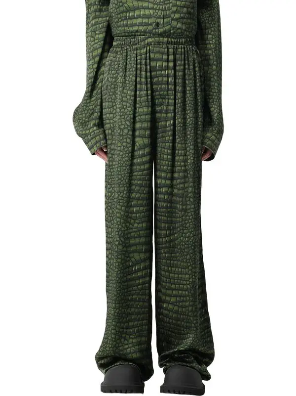 Balenciaga Wide Leg Trousers - Green