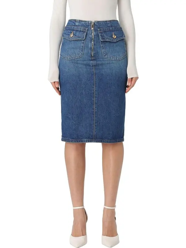 Elisabetta Franchi Denim Pencil Skirt - Blue