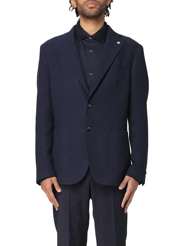 MANUEL RITZ Single Breasted Blazer - Blue