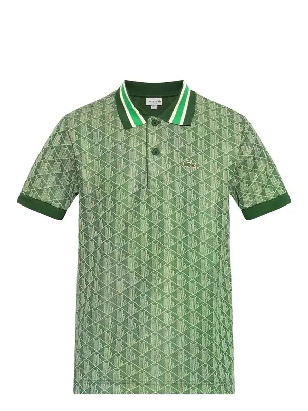 Lacoste Patterned-jacquard Polo Shirt - Green
