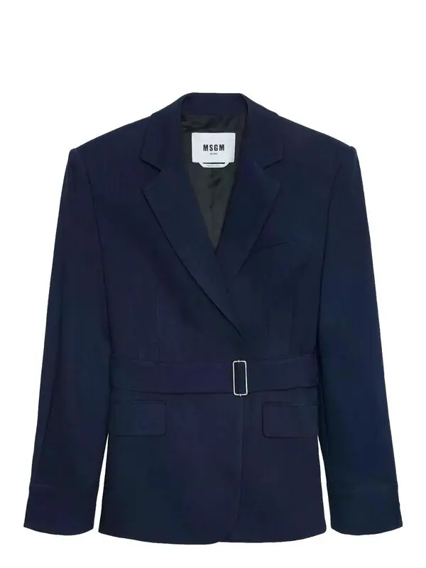 MSGM Belted Blazer - Blue