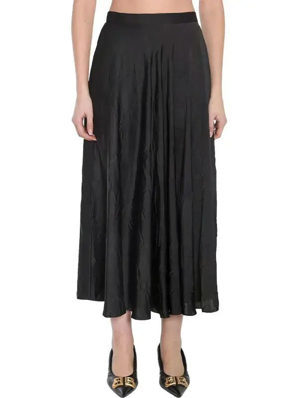 Balenciaga Asymmetrical Midi Skirt - Black