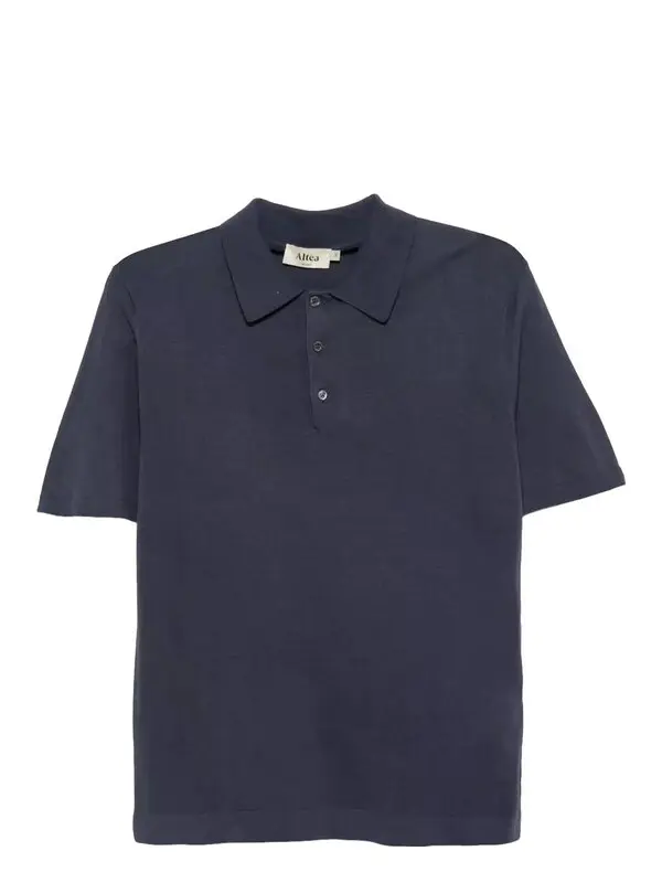 Altea Fine-knit Polo Shirt - Blue