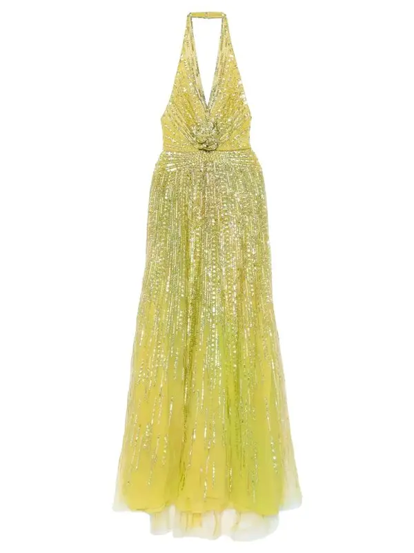 Elie Saab Sequinned Gown - Green