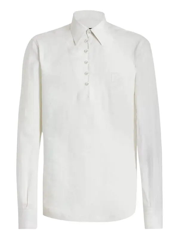 Dolce & Gabbana Embroidered-logo Shirt - Neutrals