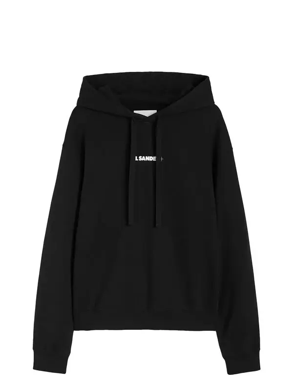 JIL SANDER Cotton Logo-print Hoodie - Black