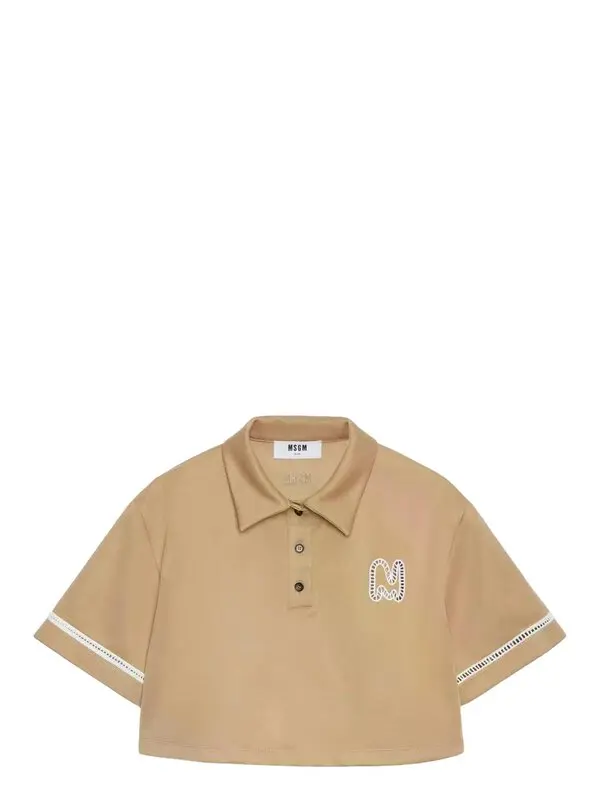 MSGM Logo-print Polo Top - Neutrals