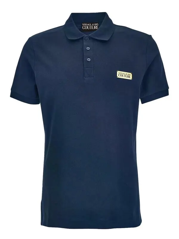 Versace Appliqué Polo Shirt - Blue