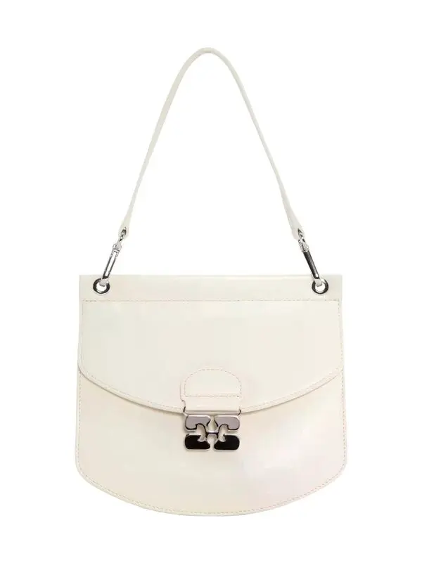 GANNI Butterfly-clasp Crossbody Bag - White
