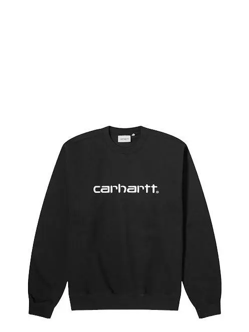 Carhartt Wip Logo Crew Sweatshirt - Black/white