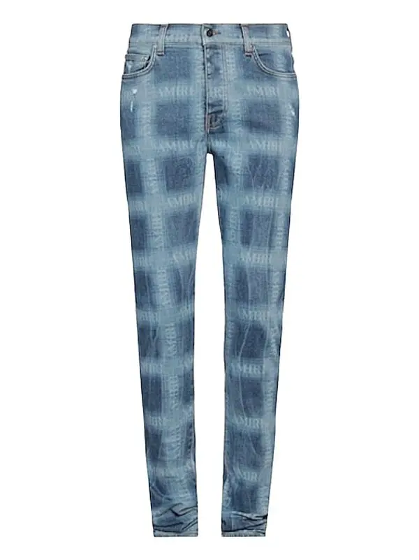 Amiri Plaid Skinny Jeans - Indigo Blue