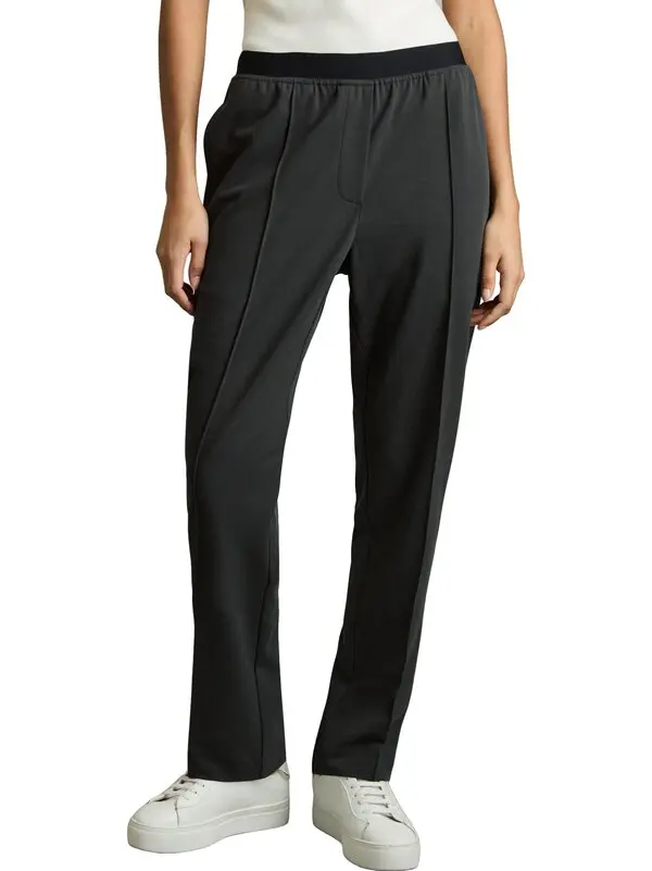 REISS Lucia Petite Tapered Trousers - Charcoal Grey
