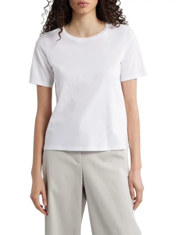 Eileen Fisher Organic Cotton Crewneck T-shirt - White