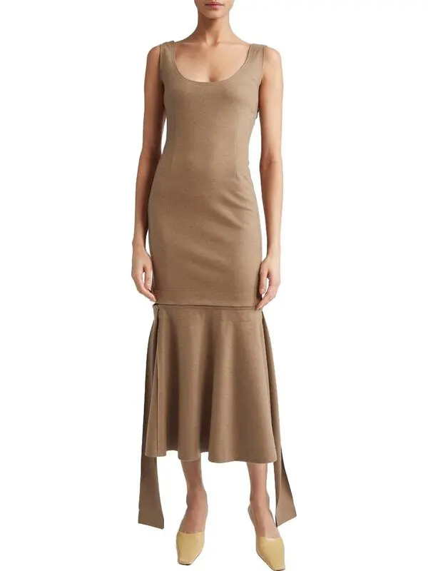 SETCHU Travel Hook & Eye Cashmere & Cotton Tank Dress - Mud