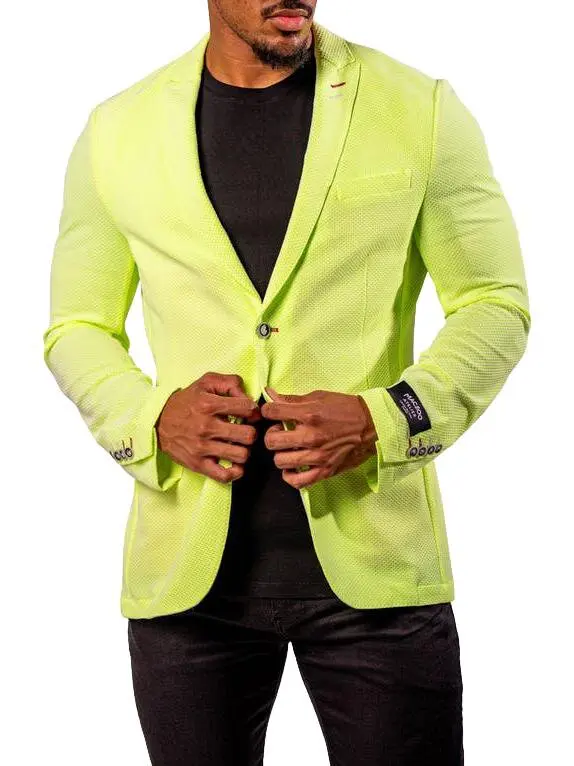 MACEOO Neon Unconstructed Knit Blazer - Green