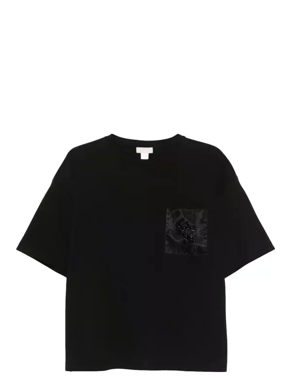 Liu Jo Bead-logo T-shirt - Black