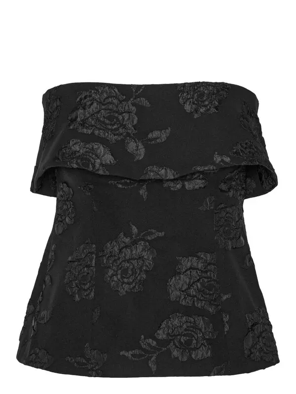 Remain Birger Christensen Floral-jacquard Top - Black