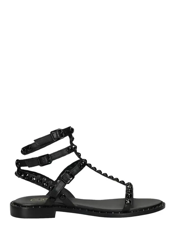 Ash Leather Sandals - Black