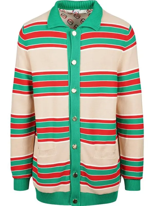Gucci Striped Knit Sweater - Green/ivory