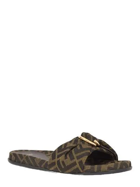 Fendi Feel Knotted Slide Sandal - Tobacco