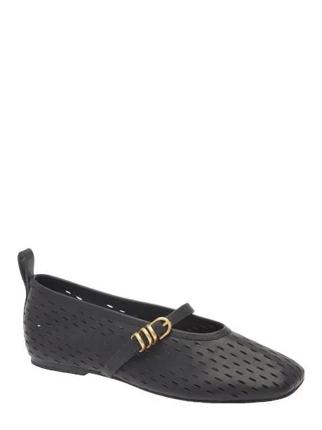 Rag & Bone Spire Perforated Mary Jane Flat - Black Perforated