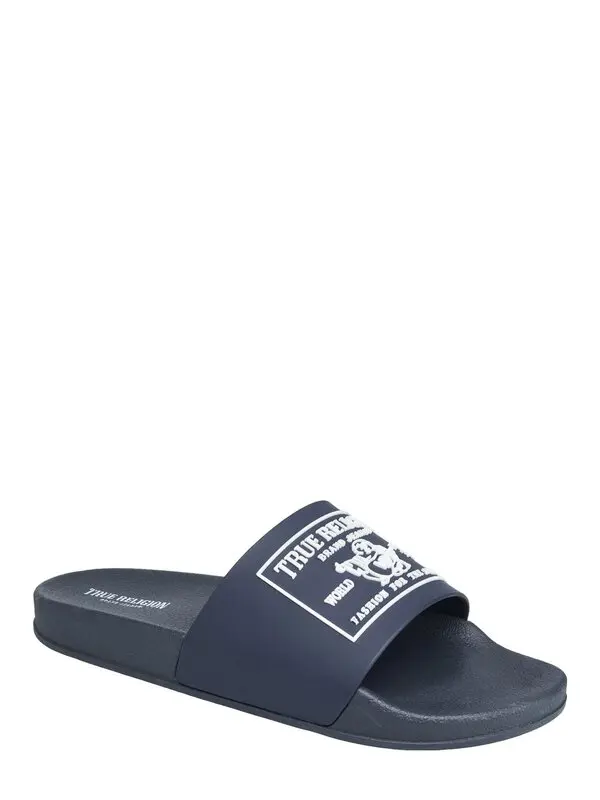 True Religion Logo Slides - Navy