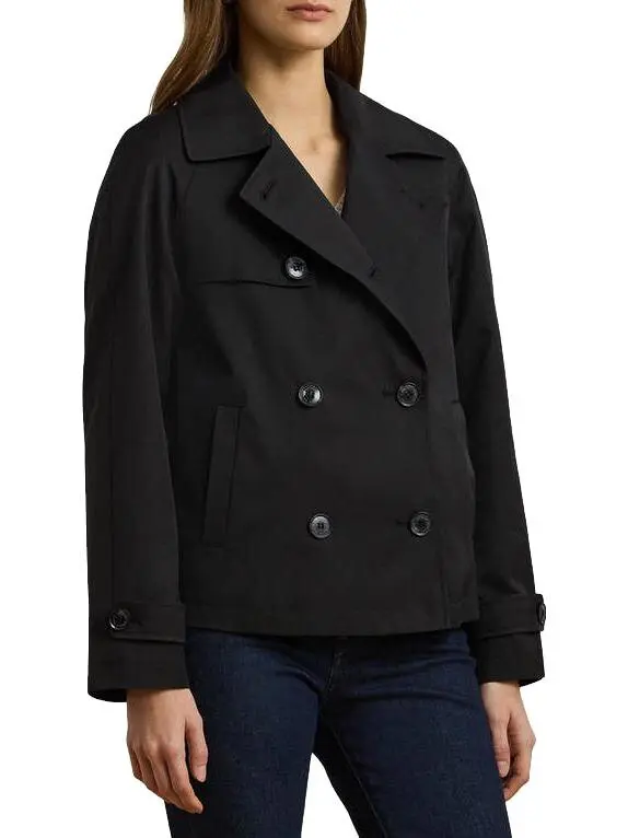 Ralph Lauren Crop Cotton-blend Trench Coat - Black