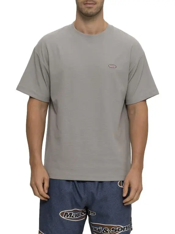 MAUI & SONS Surface Oversize Ribbed Cotton T-shirt - Grey