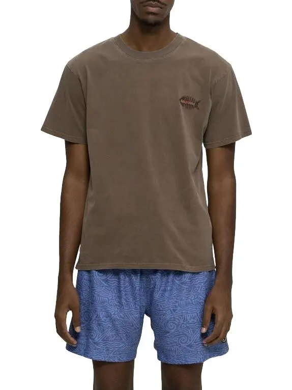 MAUI & SONS Sultan Sea Pigment Dye Graphic T-shirt - Brown