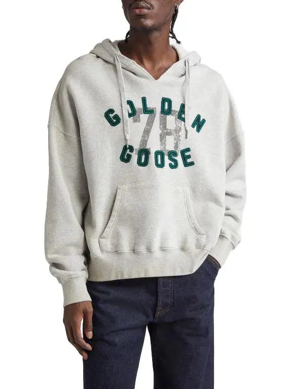 GOLDEN GOOSE Journey Collection Graphic Hoodie - Grey Melange/ Black