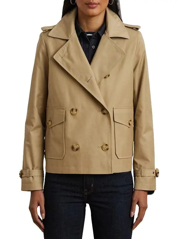 Ralph Lauren Crop Cotton-blend Trench Coat - Birch Tan