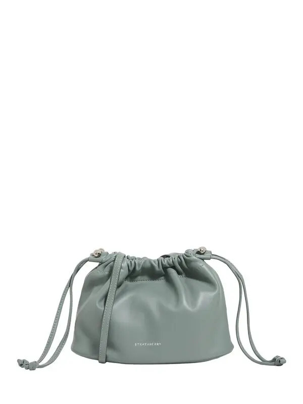 Strathberry Leather Drawstring Charlotte Clutch Bag - Blue