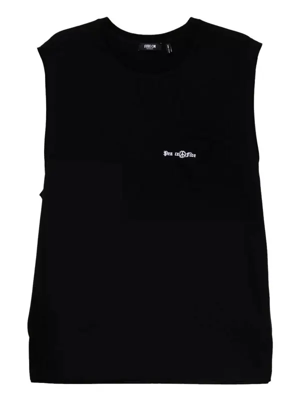 FIVE CM Logo-embroidered Vest - Black