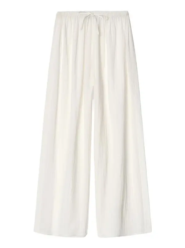 Cos Crinkled Cotton Beach Pants - White
