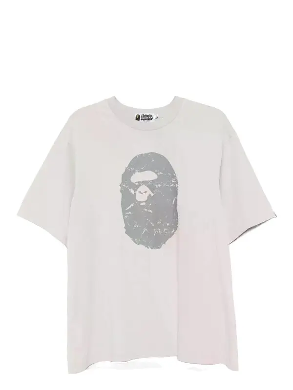 A BATHING APE Heavy Washed Ape-head T-shirt - Grey
