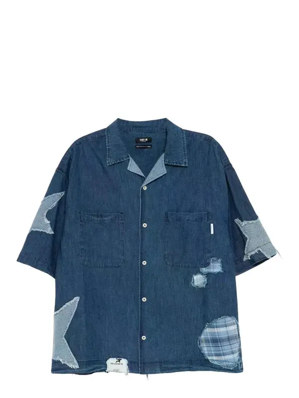 FIVE CM Patchwork Shirt - Blue