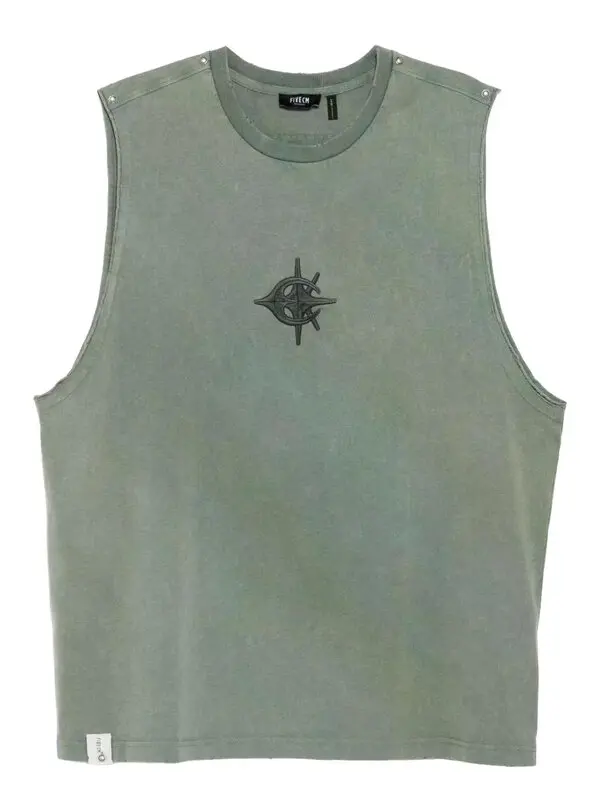 FIVE CM Logo-embroidered Vest - Green