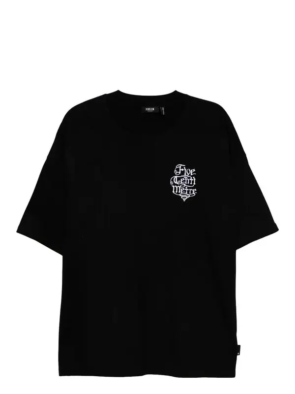 FIVE CM Logo-embroidered T-shirt - Black