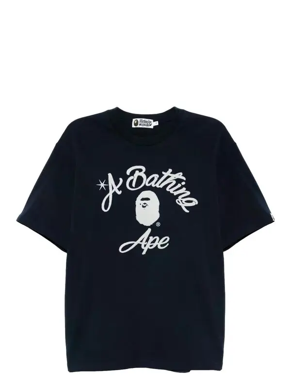 A BATHING APE Chain Stitch College T-shirt - Blue