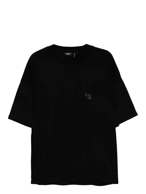 FIVE CM Logo-embroidered T-shirt - Black