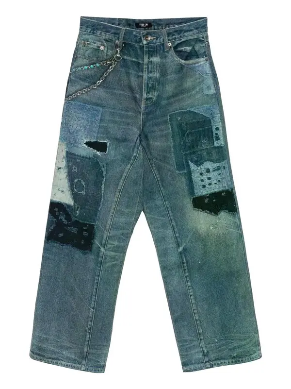 FIVE CM Graphic-print Jeans - Blue