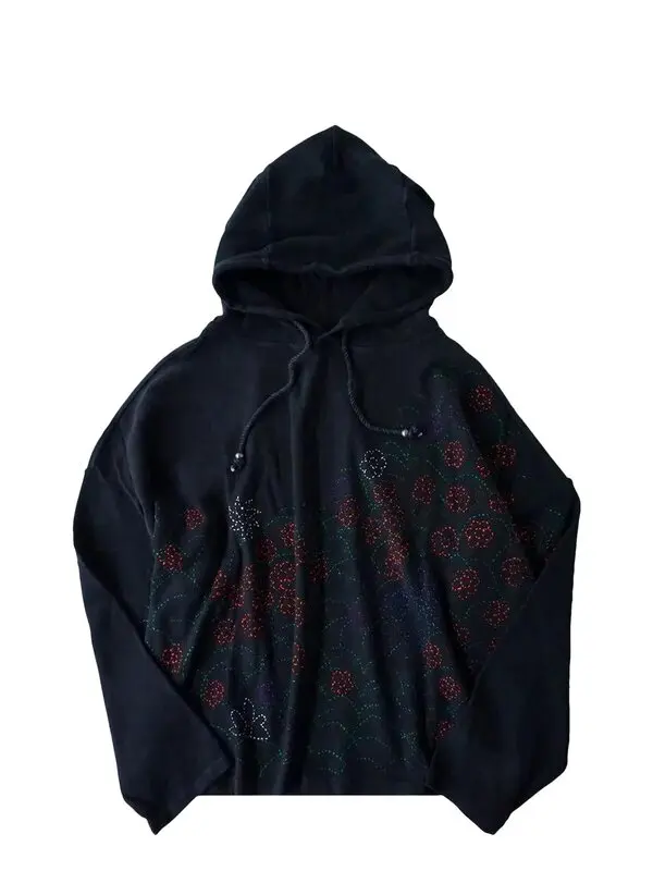 GLASS CYPRESS Floral Hoodie - Black
