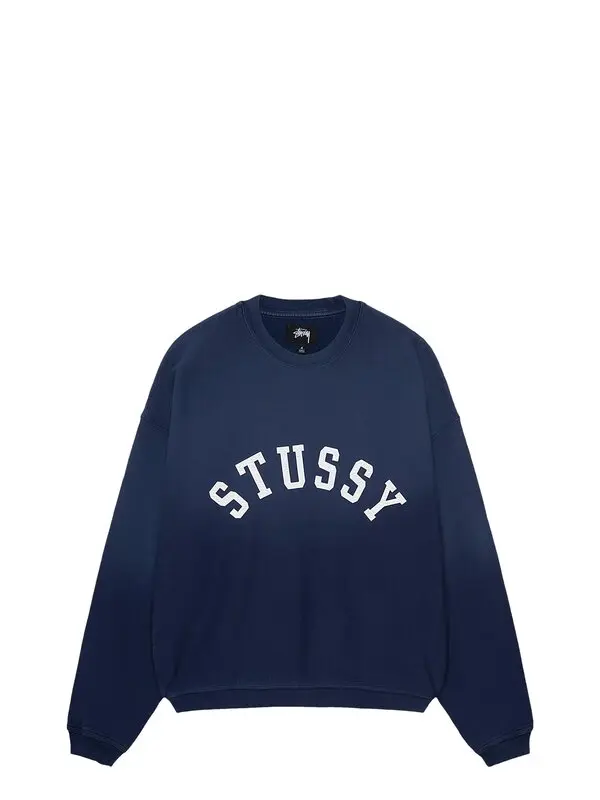 StÜssy Sun Faded Oversized Crew - Blue