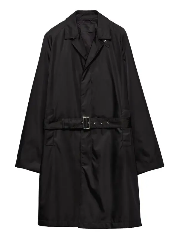 Prada Re-nylon Belted Coat - Black