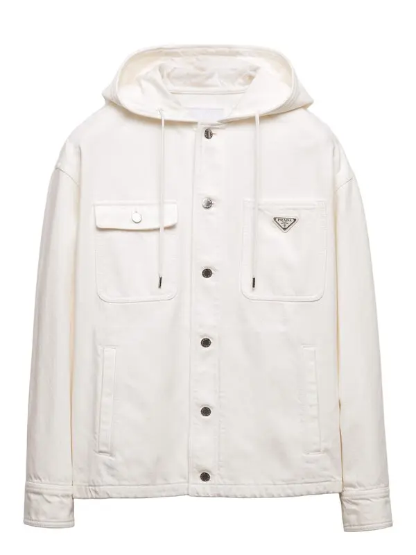 Prada Hooded Denim Shirt - White