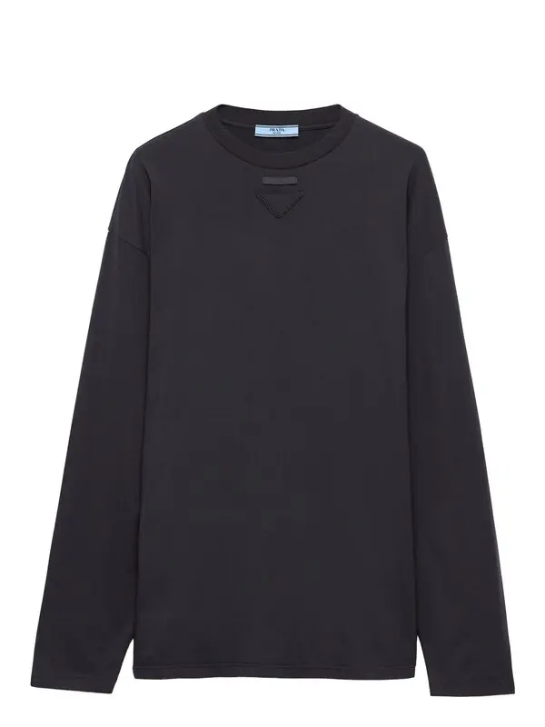 Prada Long-sleeved Jersey T-shirt - Grey